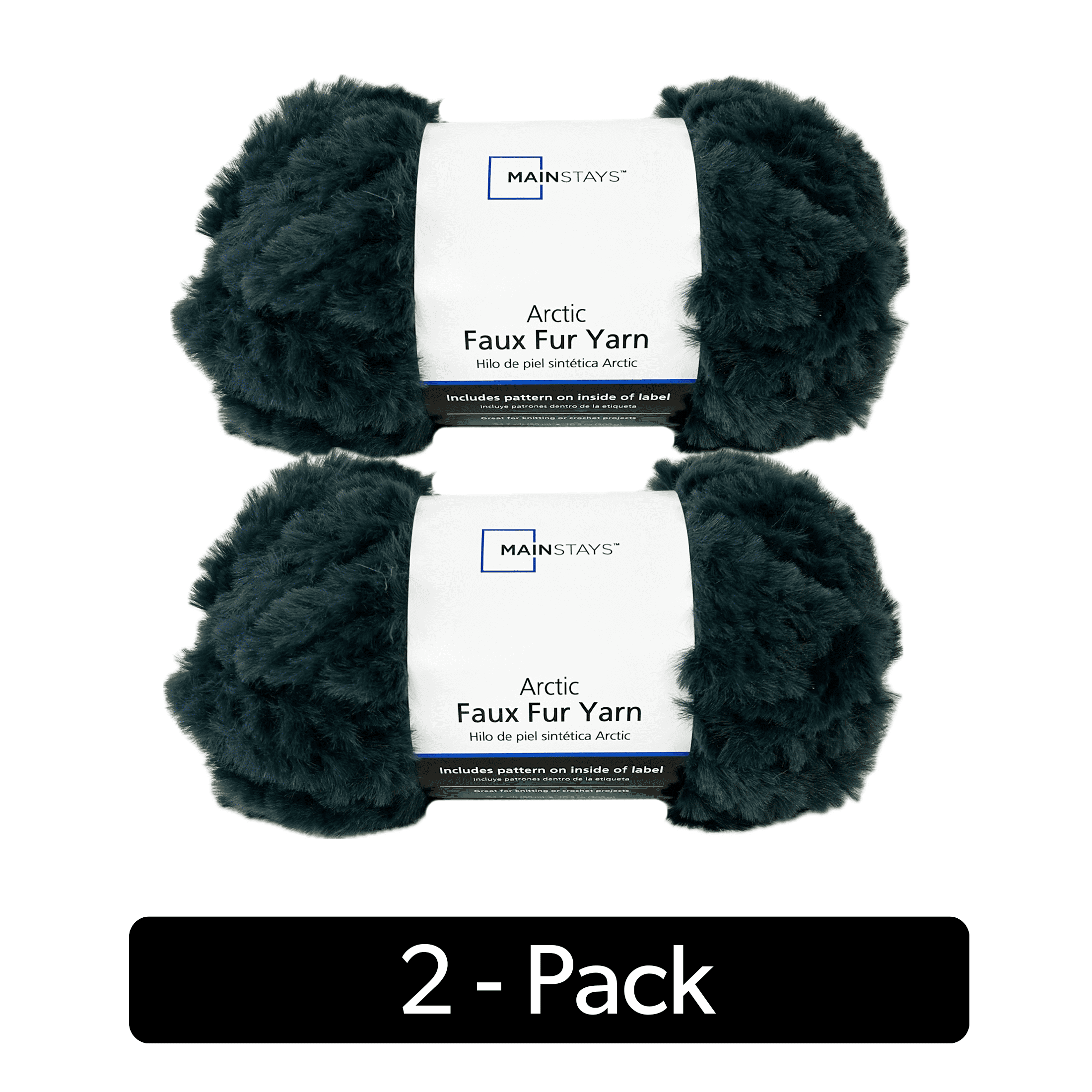 Mainstays Arctic Fur Yarn, 54.7 yd, Emerald, 100% Polyester, Super ...
