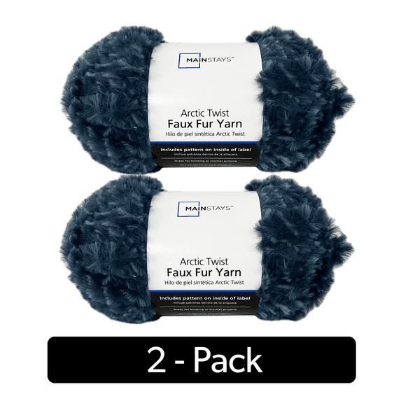 Mainstays Arctic Twist, 220 yd, Dark Blue Multi, 100% Polyester, Super ...