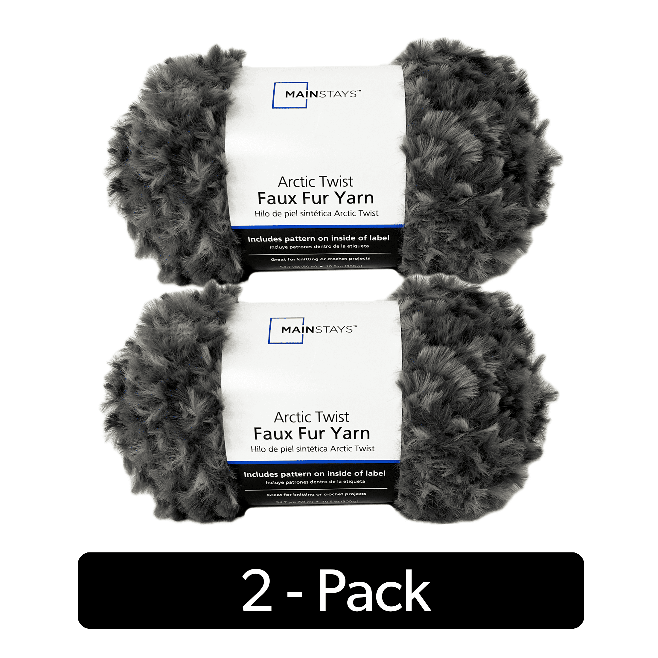 Mainstays Arctic Twist, 54.7 yd, Grey, 100% Polyester, Super Bulky ...