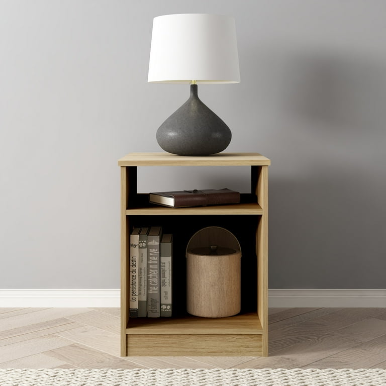 Mainstays Ardent Open Shelf Nightstand Euro Oak Walmart