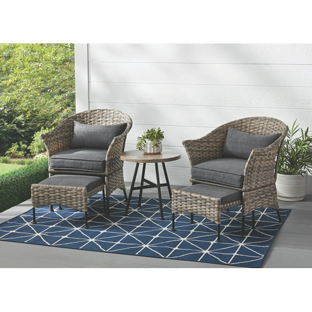 Mainstays Arlington Glen 5-Piece Outdoor Wicker Patio Furniture Set ...