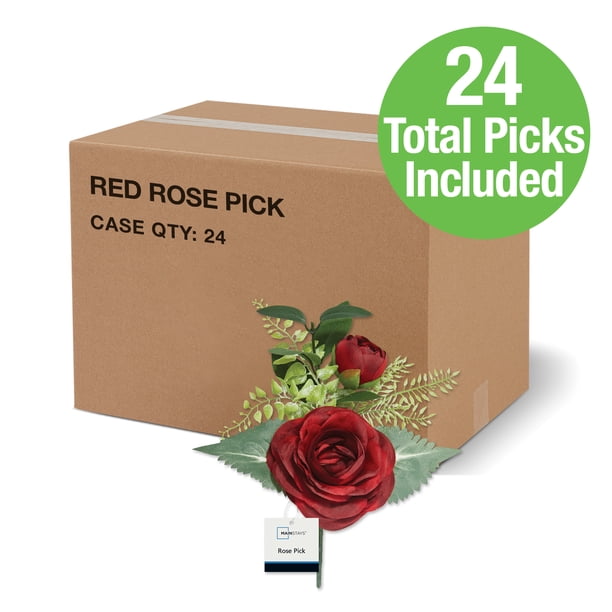Mainstays 9" Artificial Mini Red Rose Bouquet Pick, 24pk - Walmart ...
