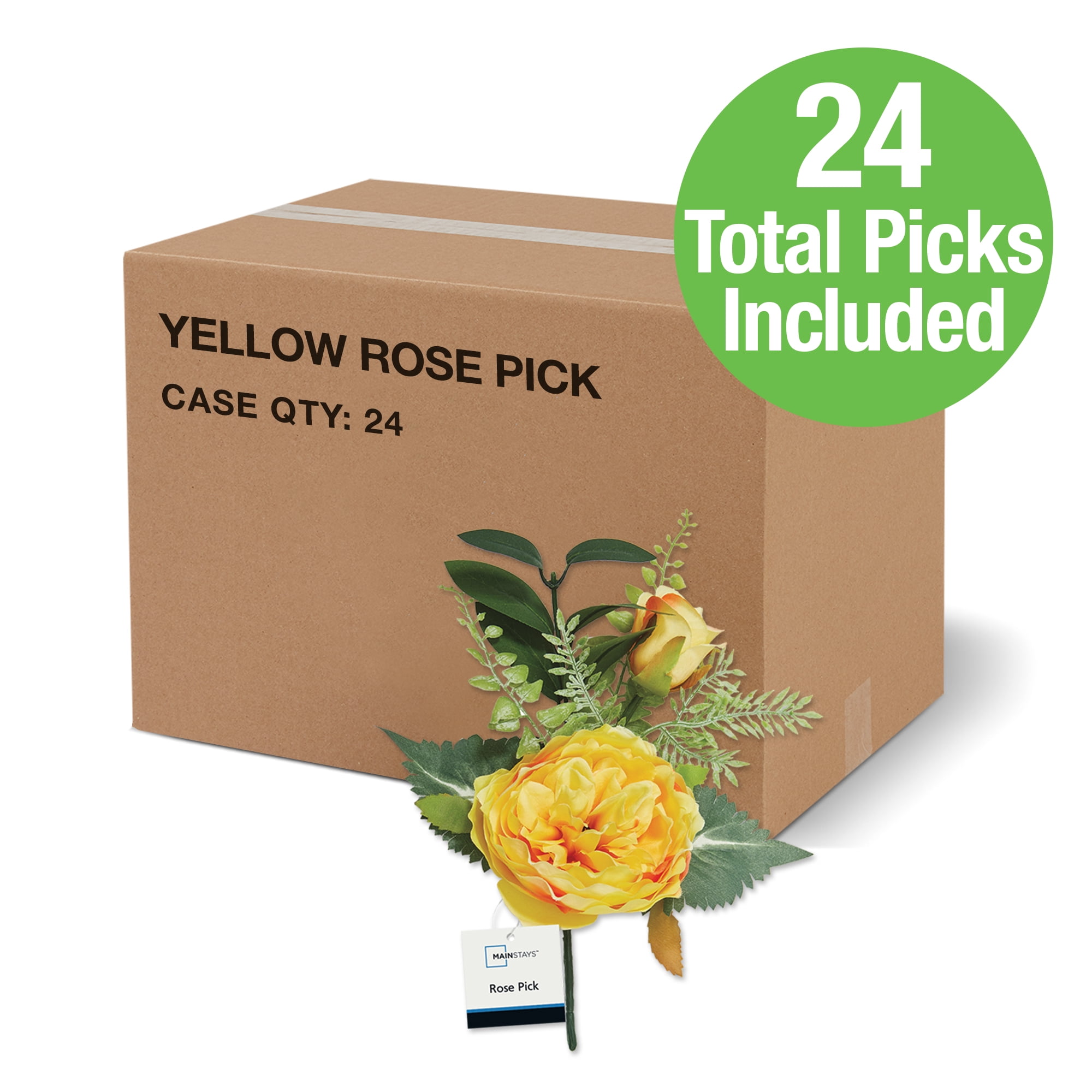 9 Artificial Yellow Cabbage Rose Bouquet Picks - Set of 24 - Walmart.com
