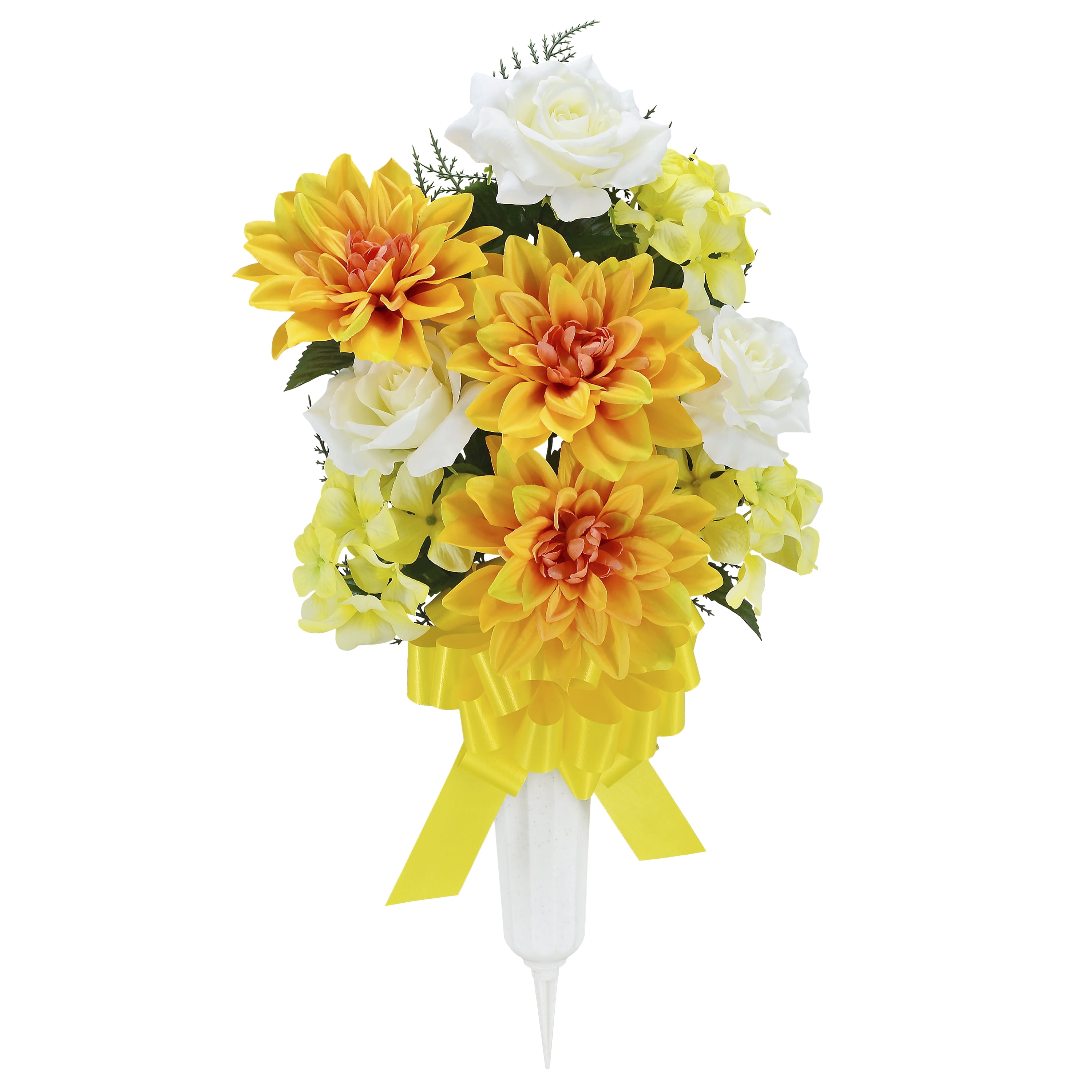 Mainstays Artificial Medium Rose, Dahlia, & Hydrangea Mixed Vase, Multi ...