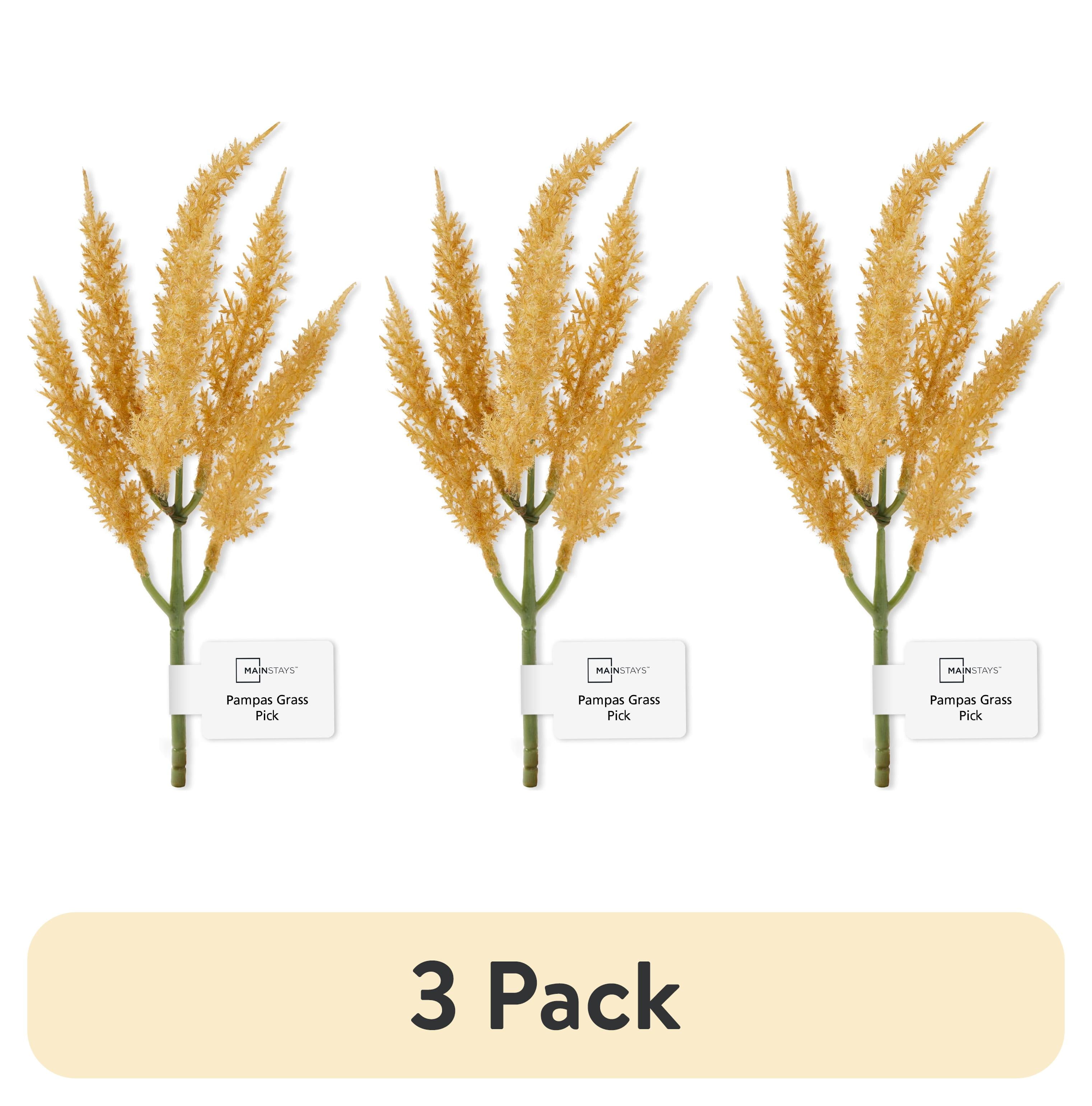 (3 pack) Mainstays Artificial Pampas Grass Pick 2.5 inch x 8.25 inch ...