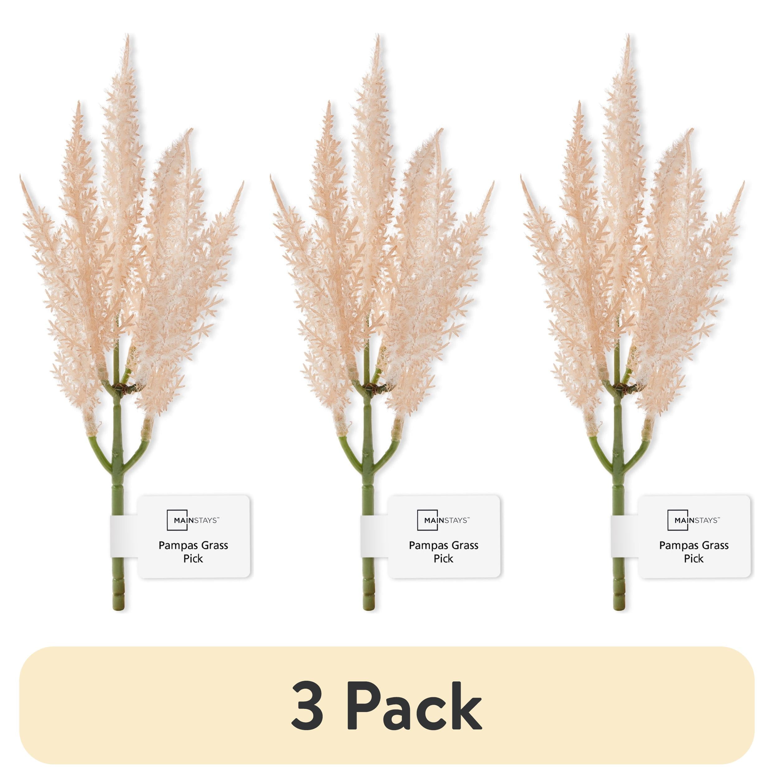 (3 pack) Mainstays Artificial Pampas Grass Pick 2.5 inch x 8.25 inch ...