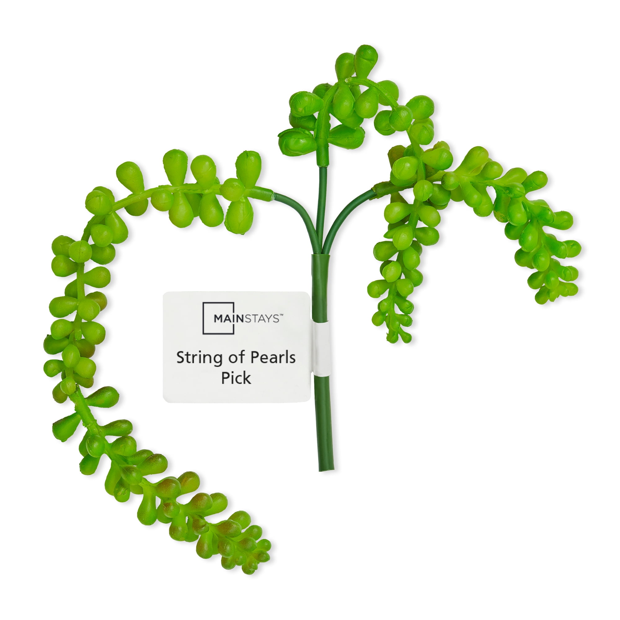 Mainstays Artificial Succulent Pick 12 inch Light Green String of ...