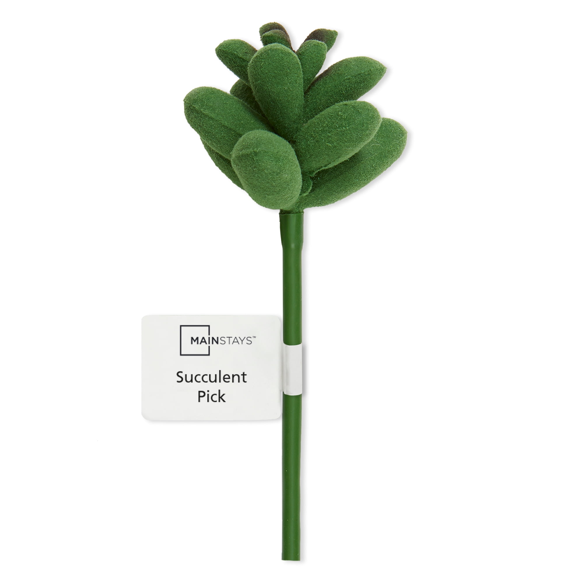 Mainstays Artificial Succulent Pick 2.25 inch x 5.5 inch Flocked Green ...