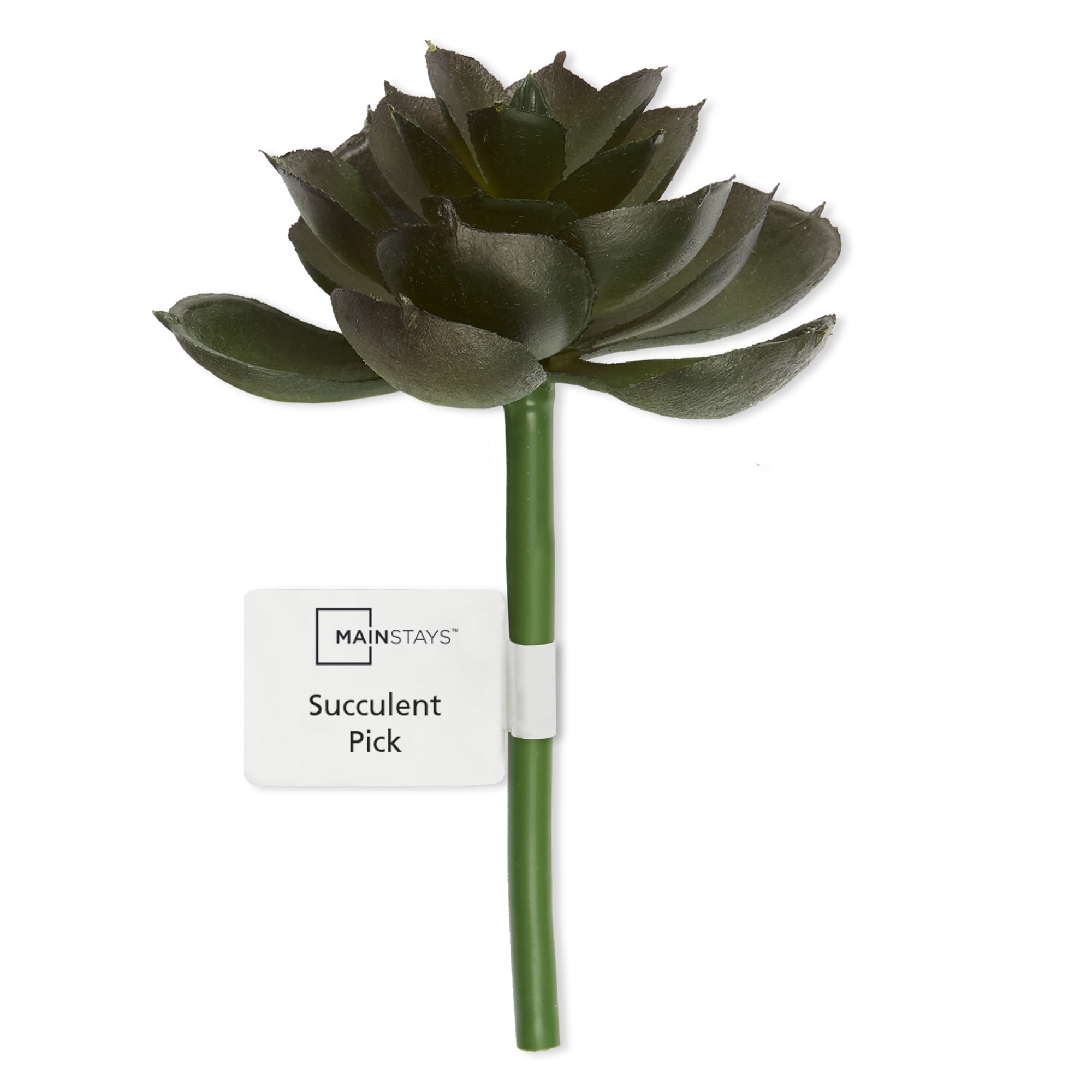Mainstays Artificial Succulent Pick 2.75 inch x 4.5 inch Dark Green ...