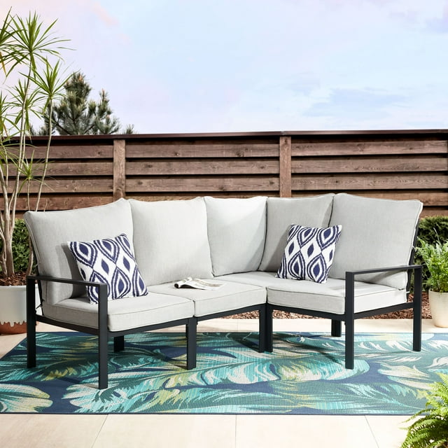 Mainstays Asher Springs Outdoor 4-Piece Sectional Sofa Set - Walmart.com