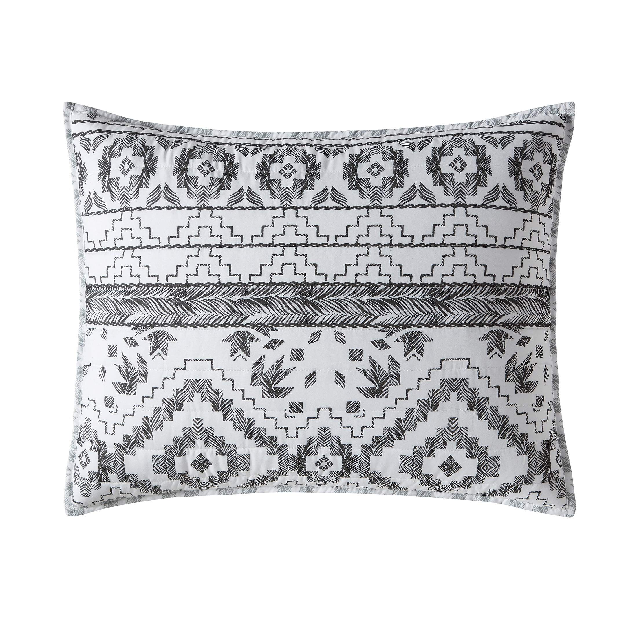 Mainstays Aztec Standard Shams - Grey/White - Fits 20x26 Pillows ...