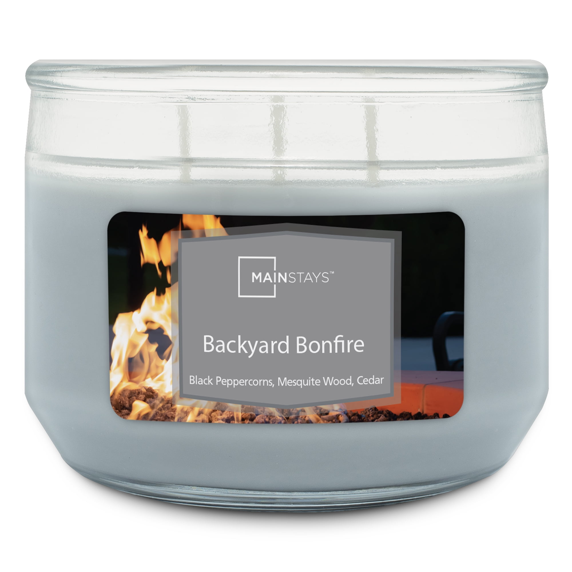 Mainstays 11.5 Oz Backyard Bonfire Scented Candle with 3 Wicks for ...