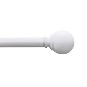 Mainstays 1" White Ball Adjustable Single Curtain Rod 84-120" - Walmart.com