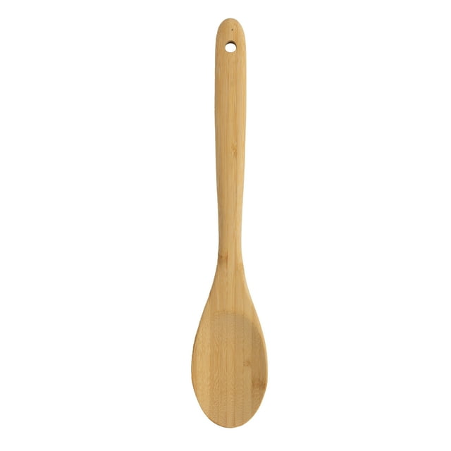 Mainstays Bamboo Cooking Spoon Natural Bamboo Crafted, 13" L, Kitchen ...