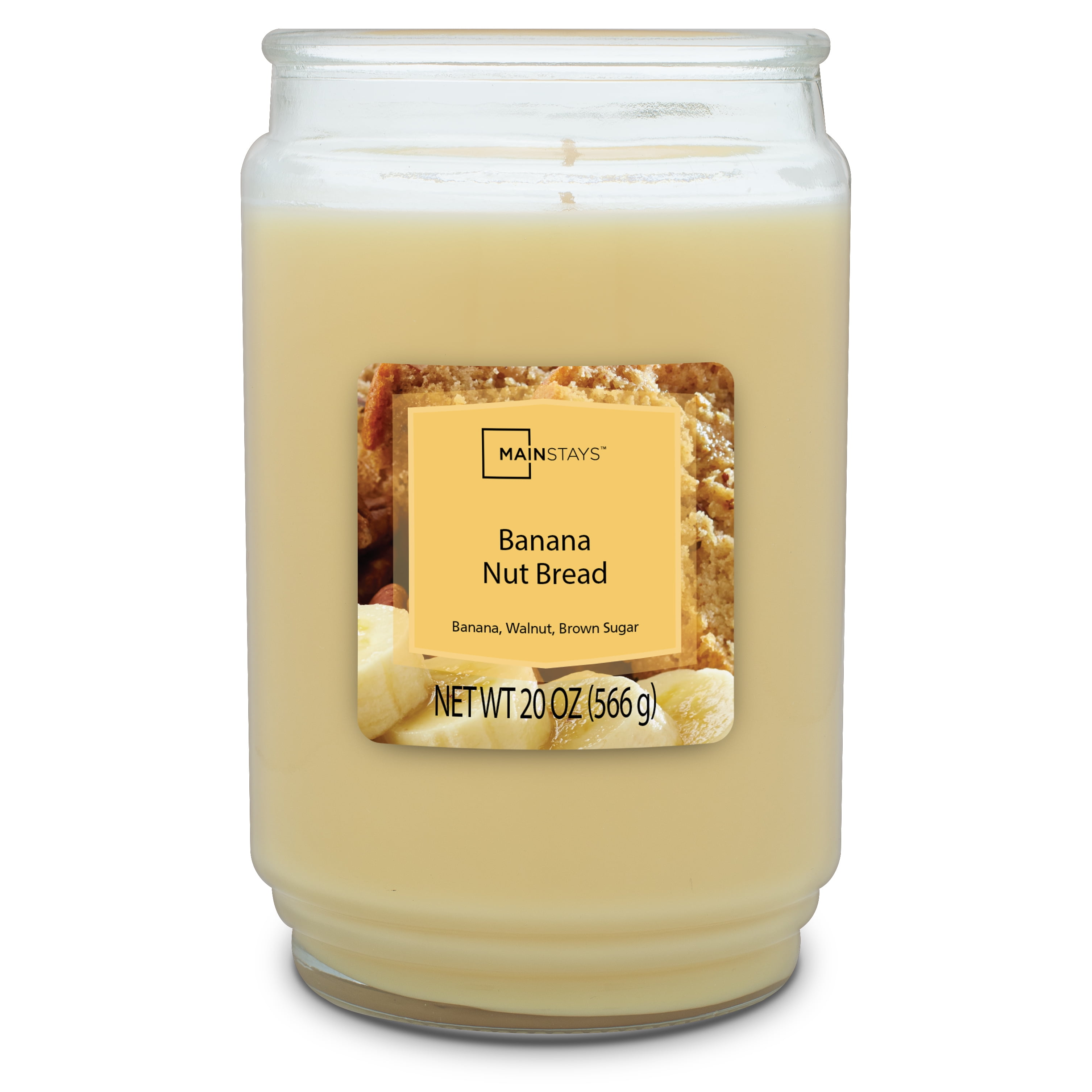 Mainstays Banana Nut Bread Single Wick Candle, 20 Oz - Walmart.com
