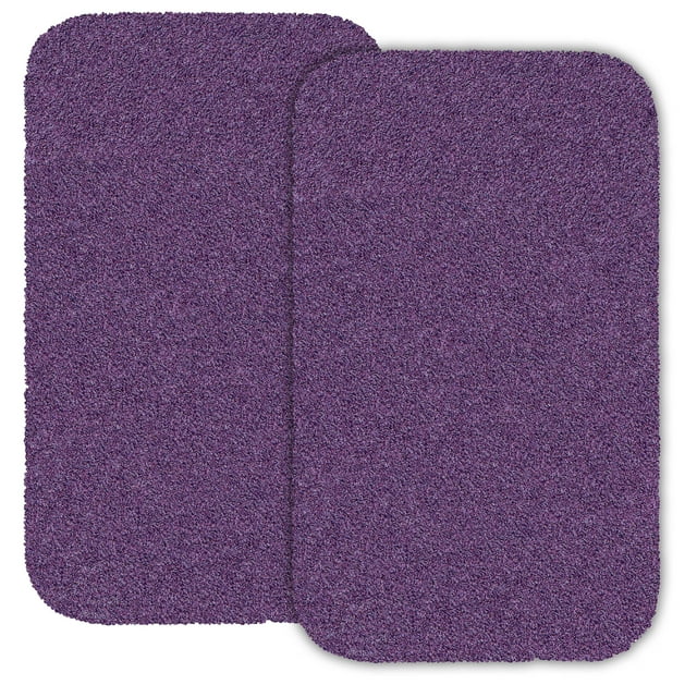 Mainstays Basic 2 Piece Bath Rug Set, 19.5" x 32" & 23" x 38", Purple ...