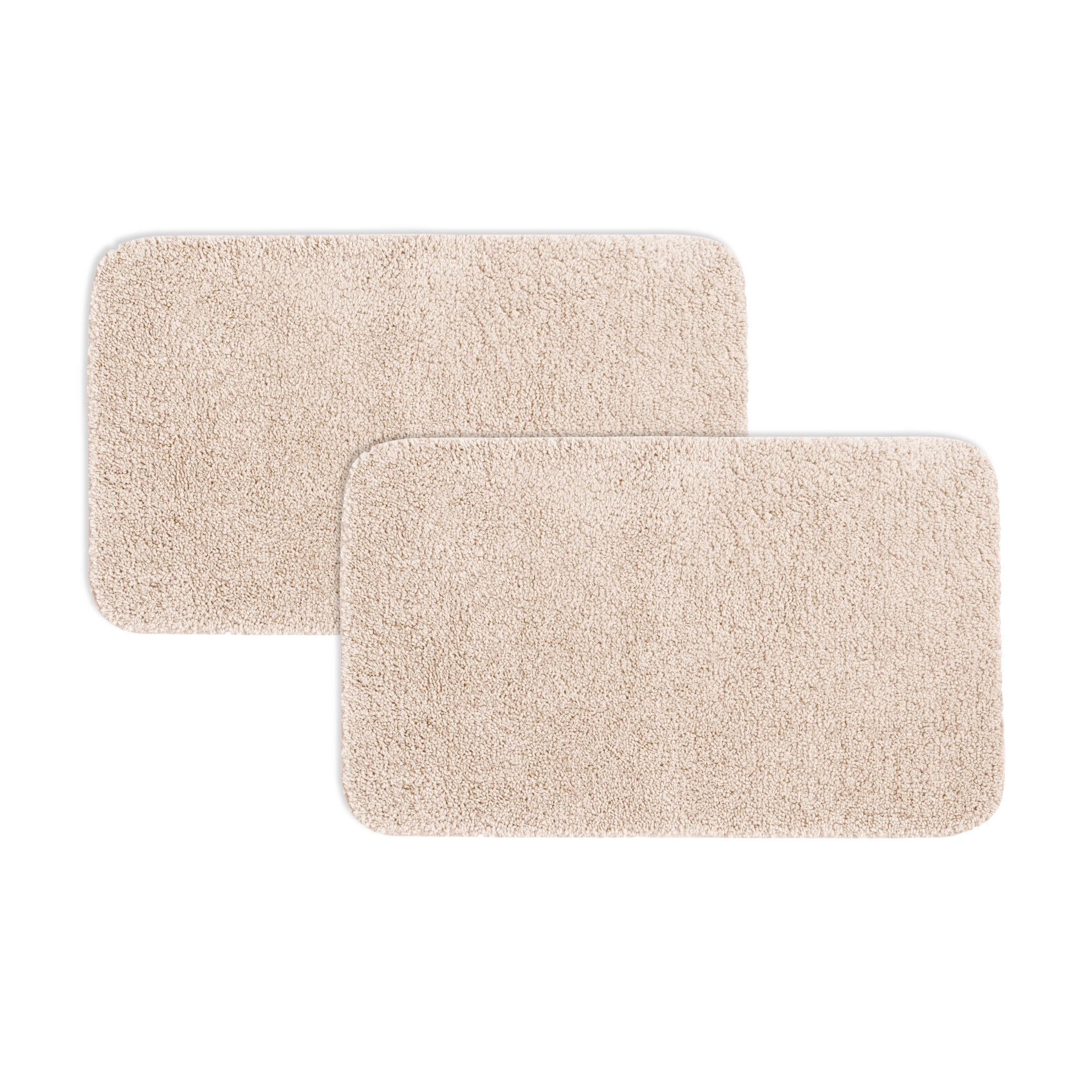 Mainstays Basic 2-Piece Polyester Bath Rug Set, Tan, 20" x 32 ...