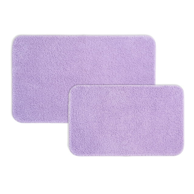 Mainstays Basic 2 Piece Polyester Bath Rug Set, 20" x 32" and 24" x 40 ...