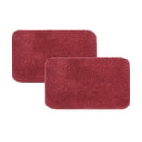 Mainstays 2 Piece Bath Rug Set Merlot Red 20x32 Polyester Non-Slip ...