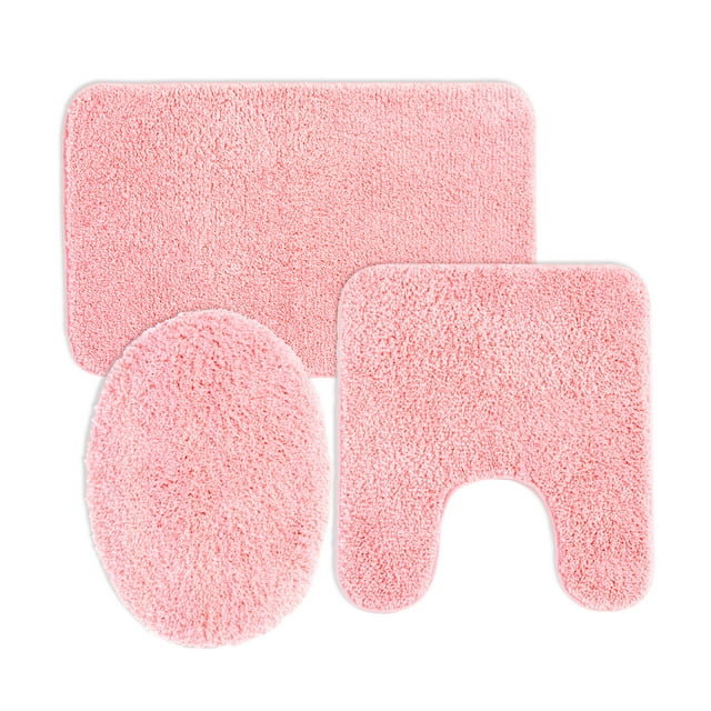 Mainstays Basic 3-Piece Polyester Bath Rug Set: 20"x32" Rug, Contour ...