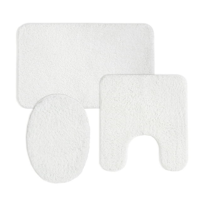 Mainstays Basic 3-Piece Polyester Bath Rug Set: 20"x32" Rug, Contour ...