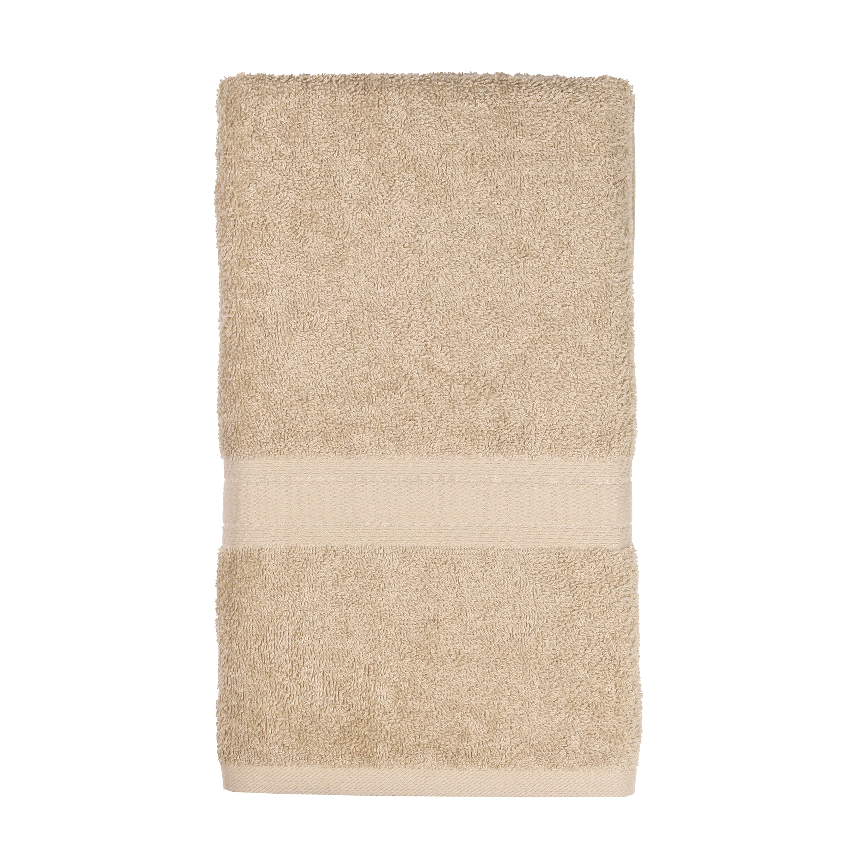 Mainstays Basic Bath Collection - Single Hand Towel, Solid Tan ...