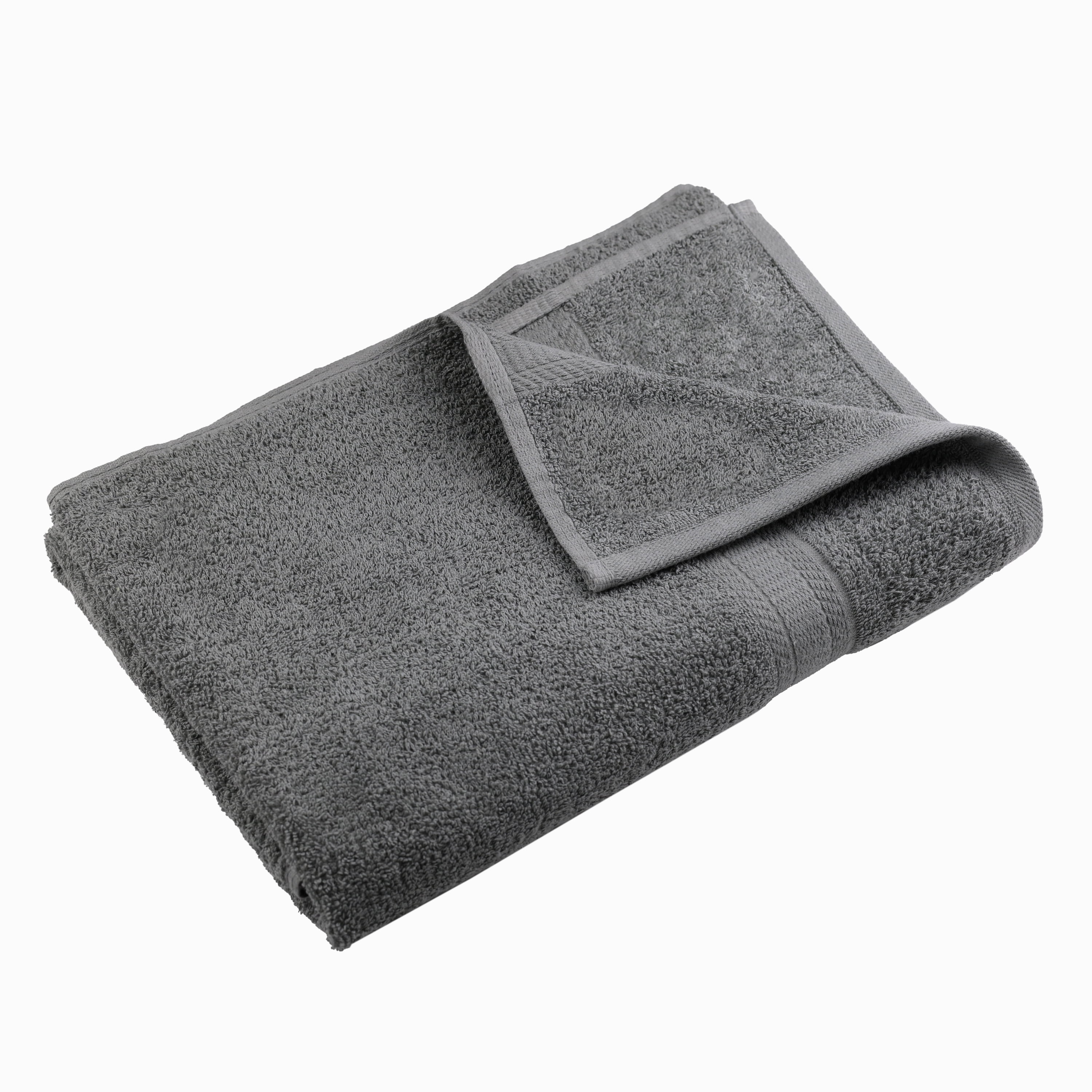 Mainstays Bath Towel Grey 27x52 inches Ultra Soft Absorbent 100% Cotton ...