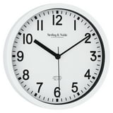 Mainstays Basic Indoor 8.78" White Analog Round Modern Wall Clock ...