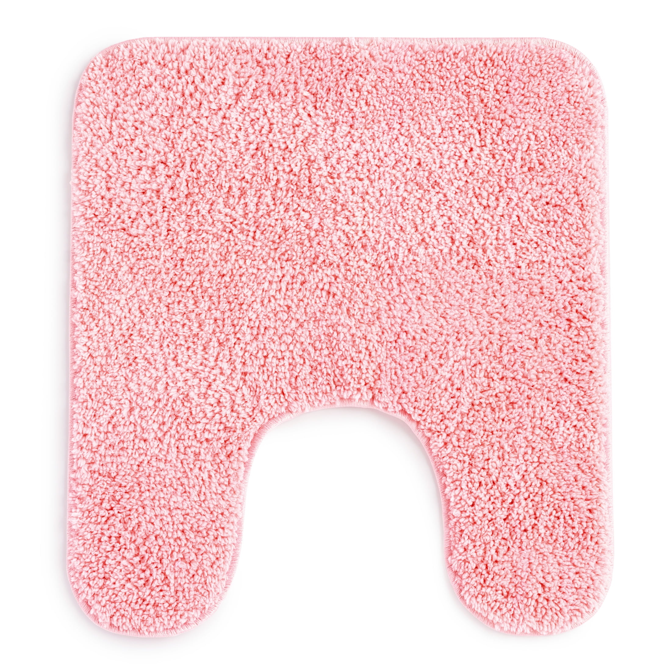 Mainstays Basic Polyester Contour Bath Rug, Pink, 20" x 22" - Walmart.com