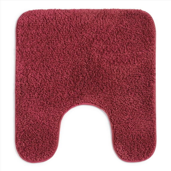 Mainstays Red Polyester Contour Bath Rug 20x22 Non-Slip Stain Fade ...
