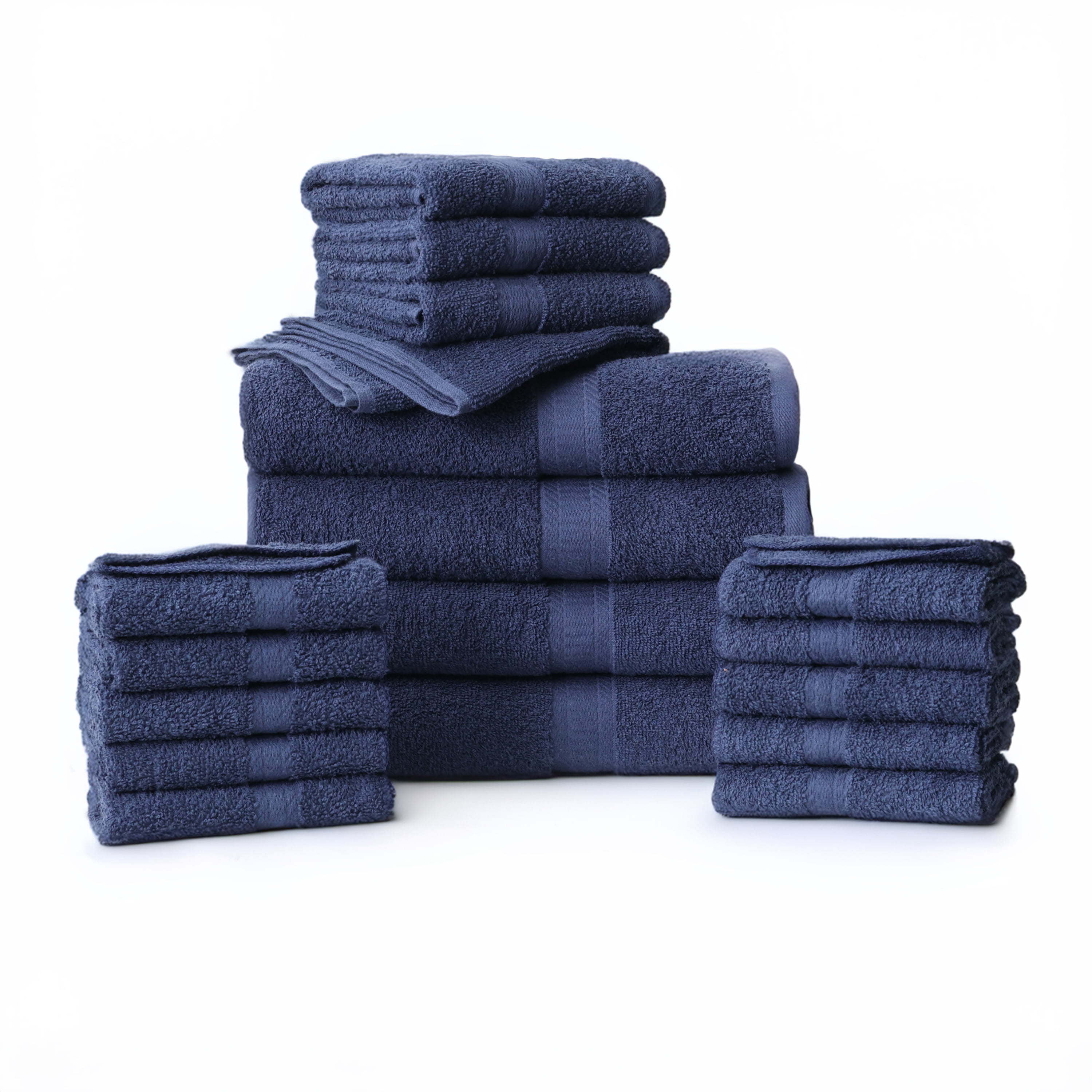 Brandclub - Mainstays 18 Piece 100% Cotton Towel Set, 4 Bath , 4 Hand and 10 Washcloths, Super ...