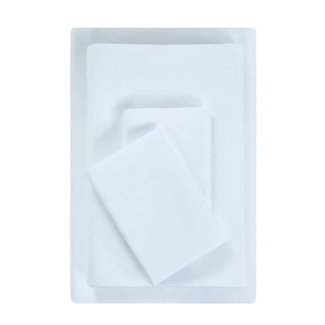 Mainstays Basic Value Microfiber Bed Sheet Set, Arctic White, Full, 4 ...