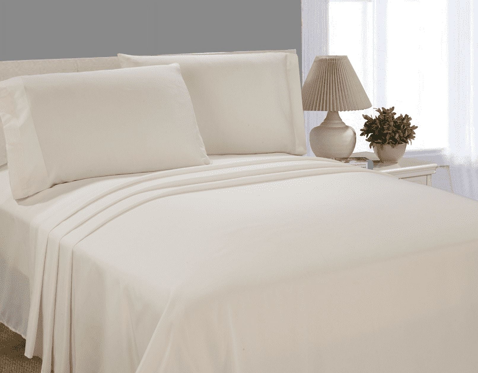 Mainstays Basics Value Recycled Microfiber Bed Sheet Set, Full, Ivory ...