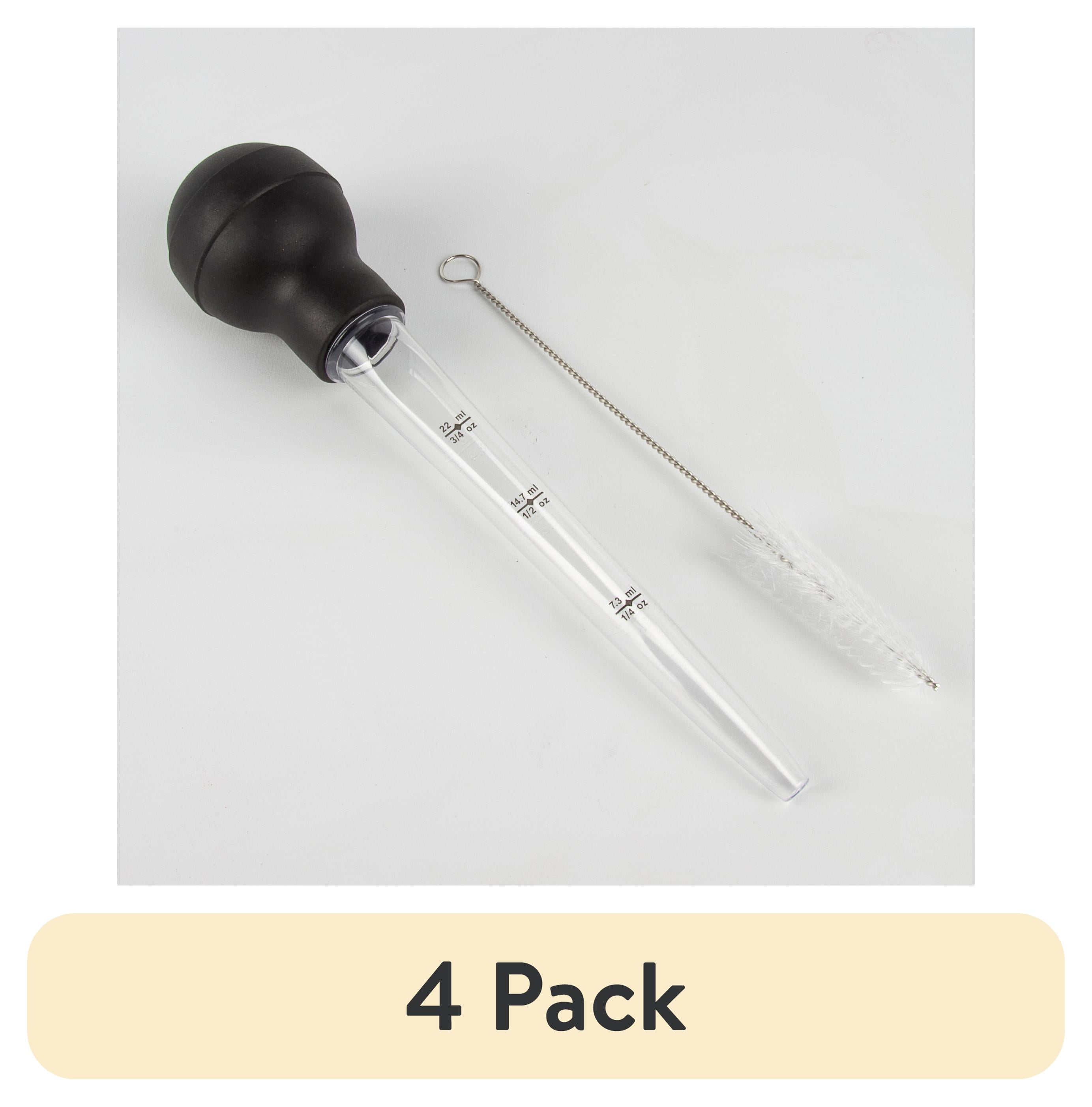 (4 pack) Mainstays Plastic 10.8" Meat Baster with Cleaning Brush and ...