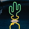 Mainstays Battery-Operated Cactus Neon Floating Light with Thermometer ...