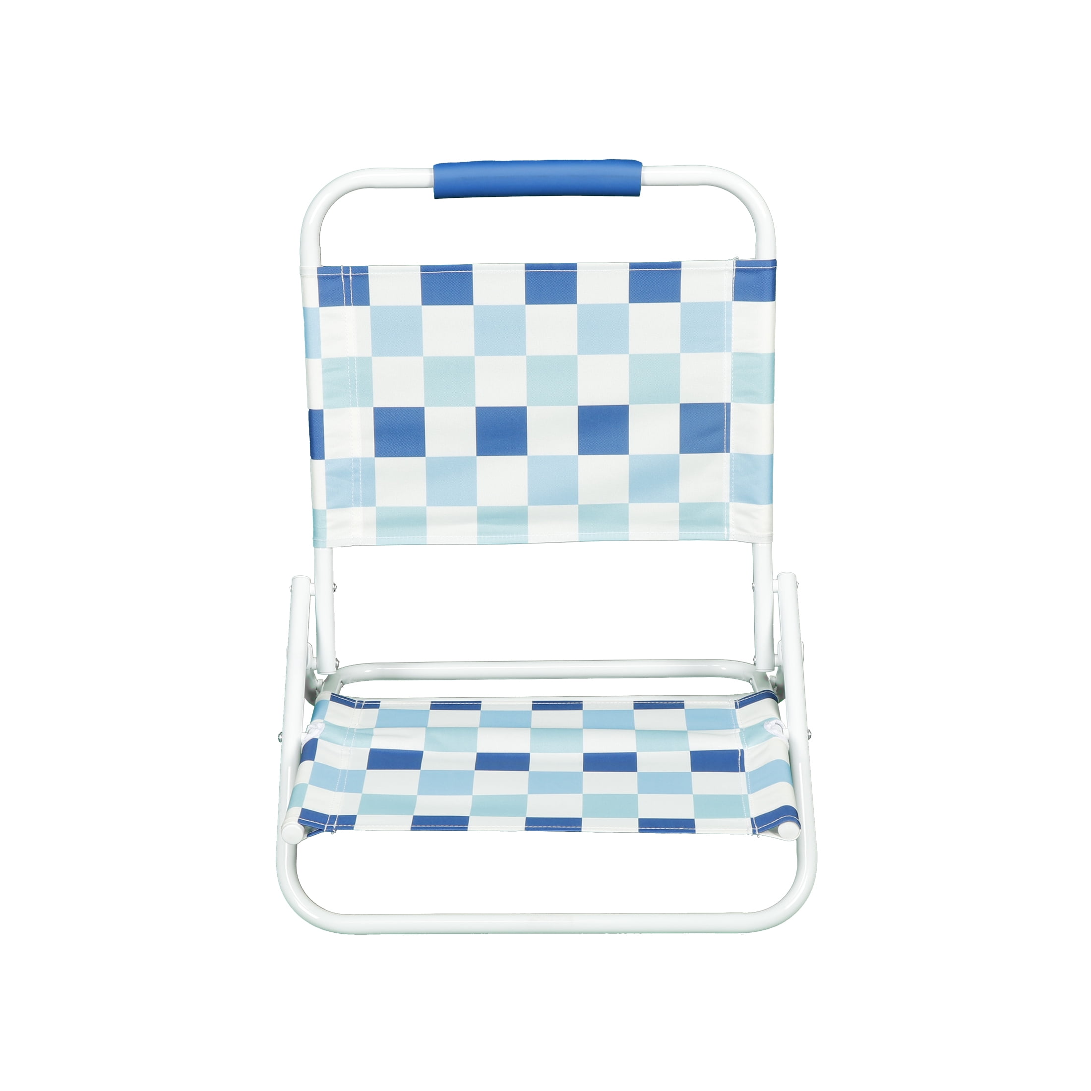 Mainstays Beach Sand Chair, Lightweight Portable Foldable, Checkered ...