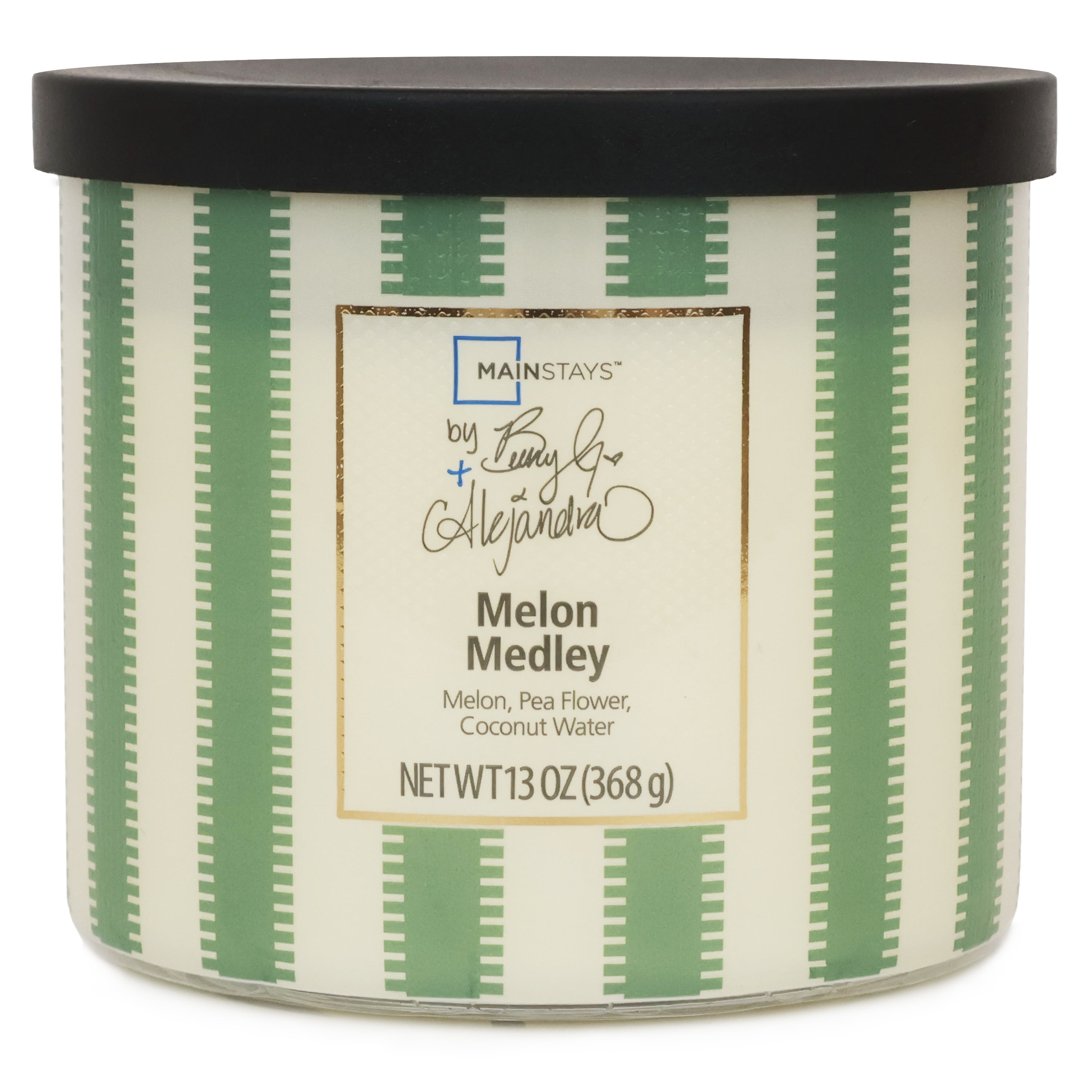 Mainstays by Becky G. & Alejandra 3-Wick Melon Medley Candle, Green ...