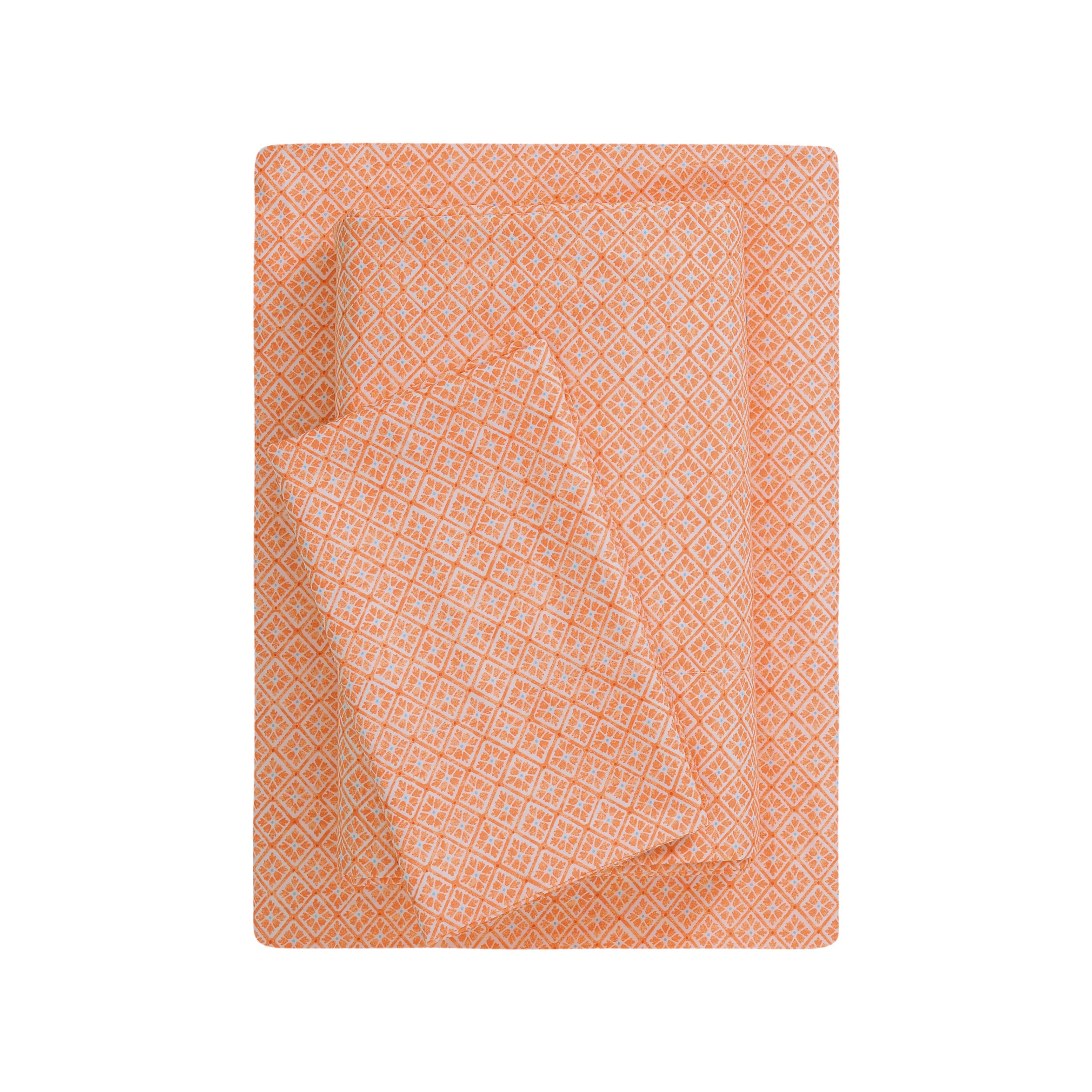 Mainstays by Becky G. & Alejandra 3-Piece Orange Warm Geo Super Soft ...