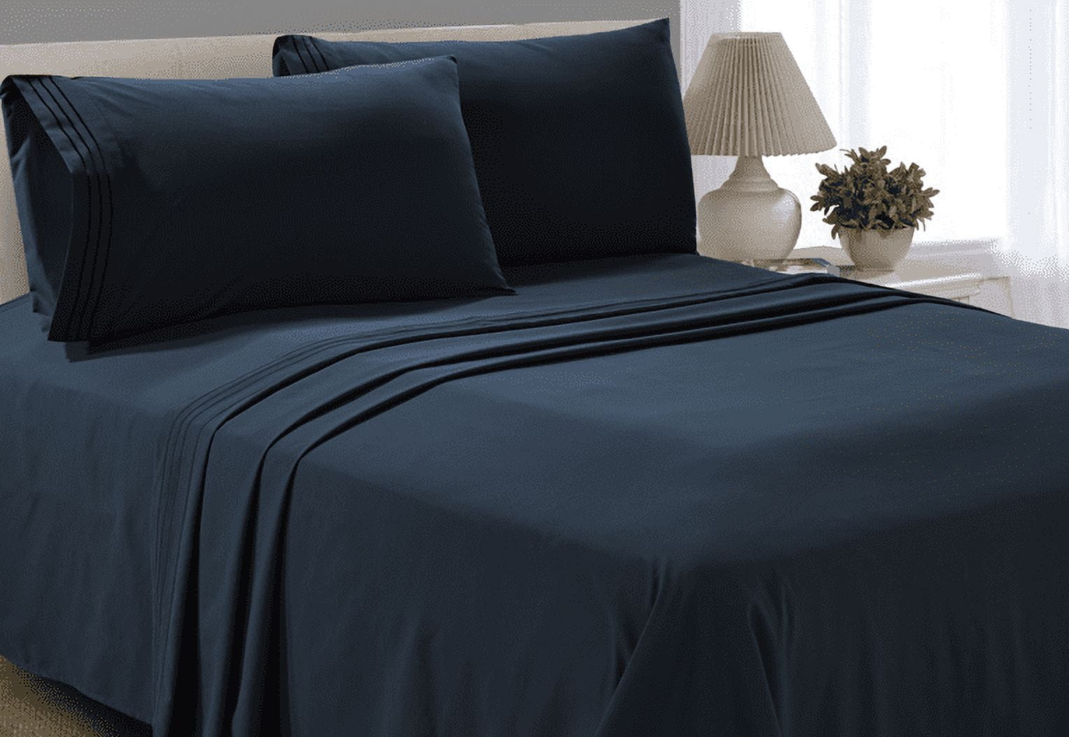 Homes & Gardens Luxury Microfiber King Bed Sheet Set - Walmart.com