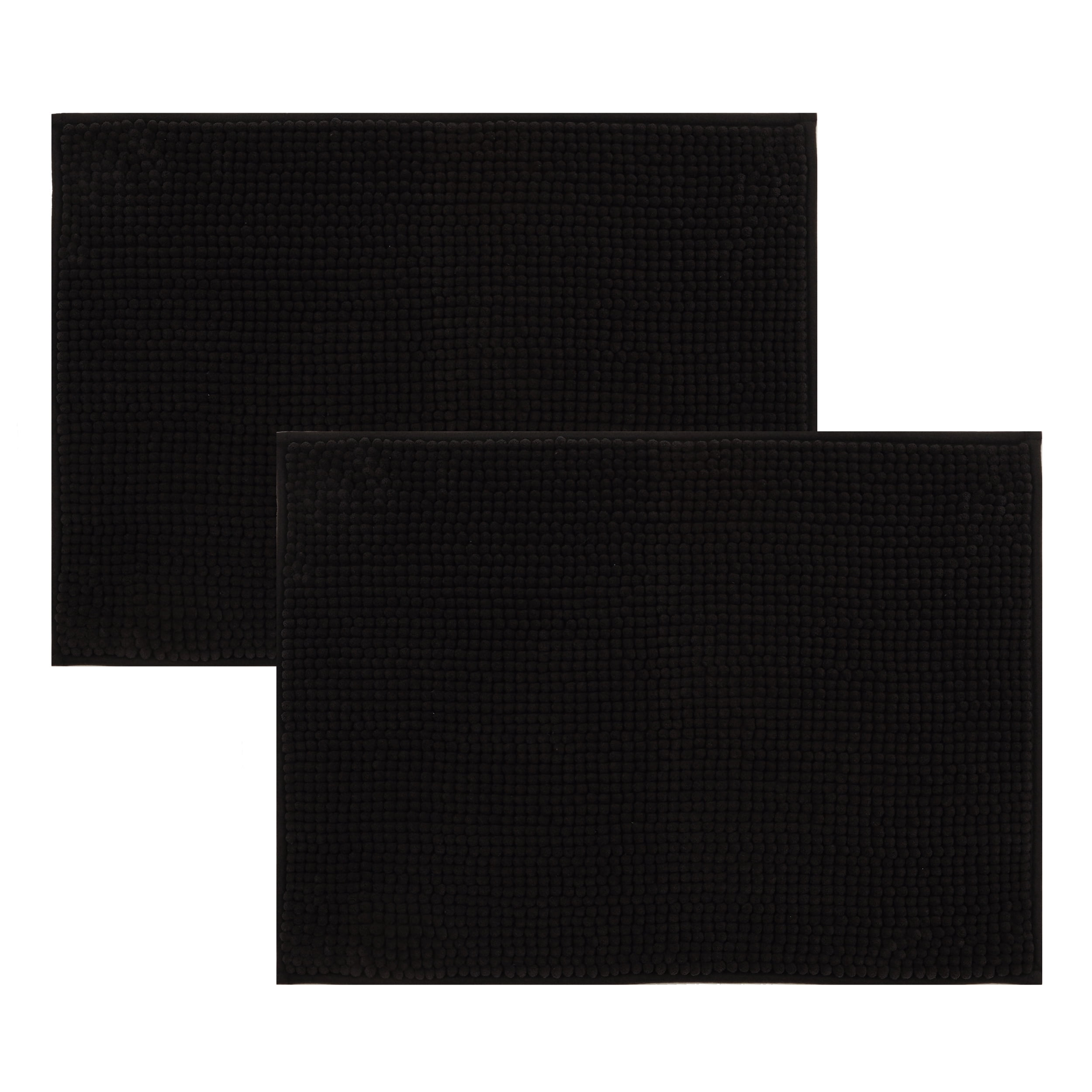 Mainstays Chenille Bath Rug Set - 17x24 Black - Walmart.com