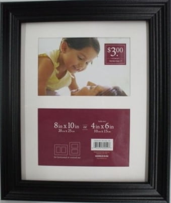 Mainstays Black 8x10 Frame W/2-open Mat For 4x6 - Walmart.com