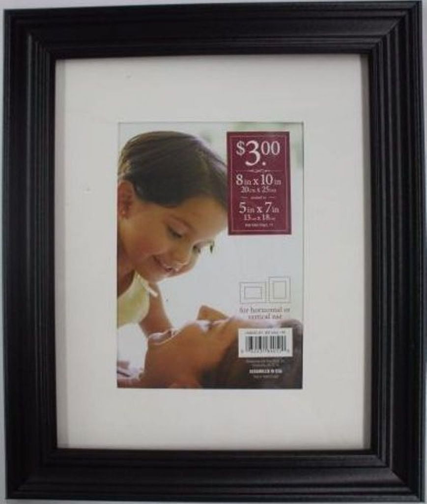 Mainstays Black 8x10 Frame W/ Dbl Mat For 5x7 - Walmart.com