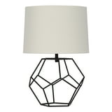 Mainstays Black Metal Cage Table Lamp with Shade, 16" Modern Room Light ...