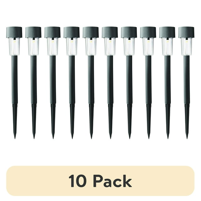 (10 pack) Mainstays Black Classic Column Solar Powered LED Path and ...