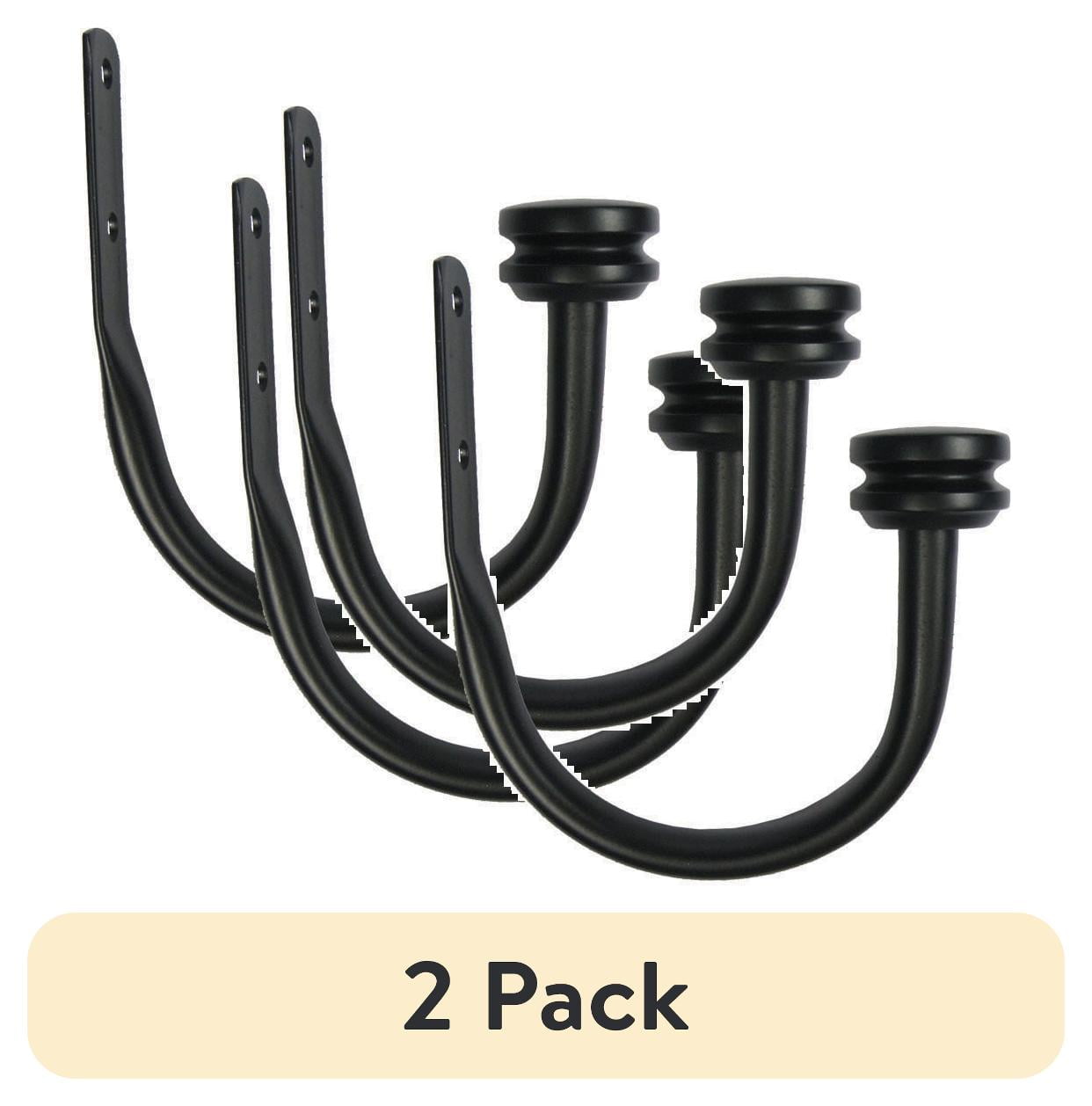 (2 pack) Mainstays Black Decorative End Cap Curtain Holdbacks (2 Count ...
