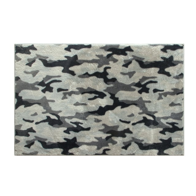 Mainstays Black & Grey Camouflage Rug For Adults, 30"x46" - Walmart.com