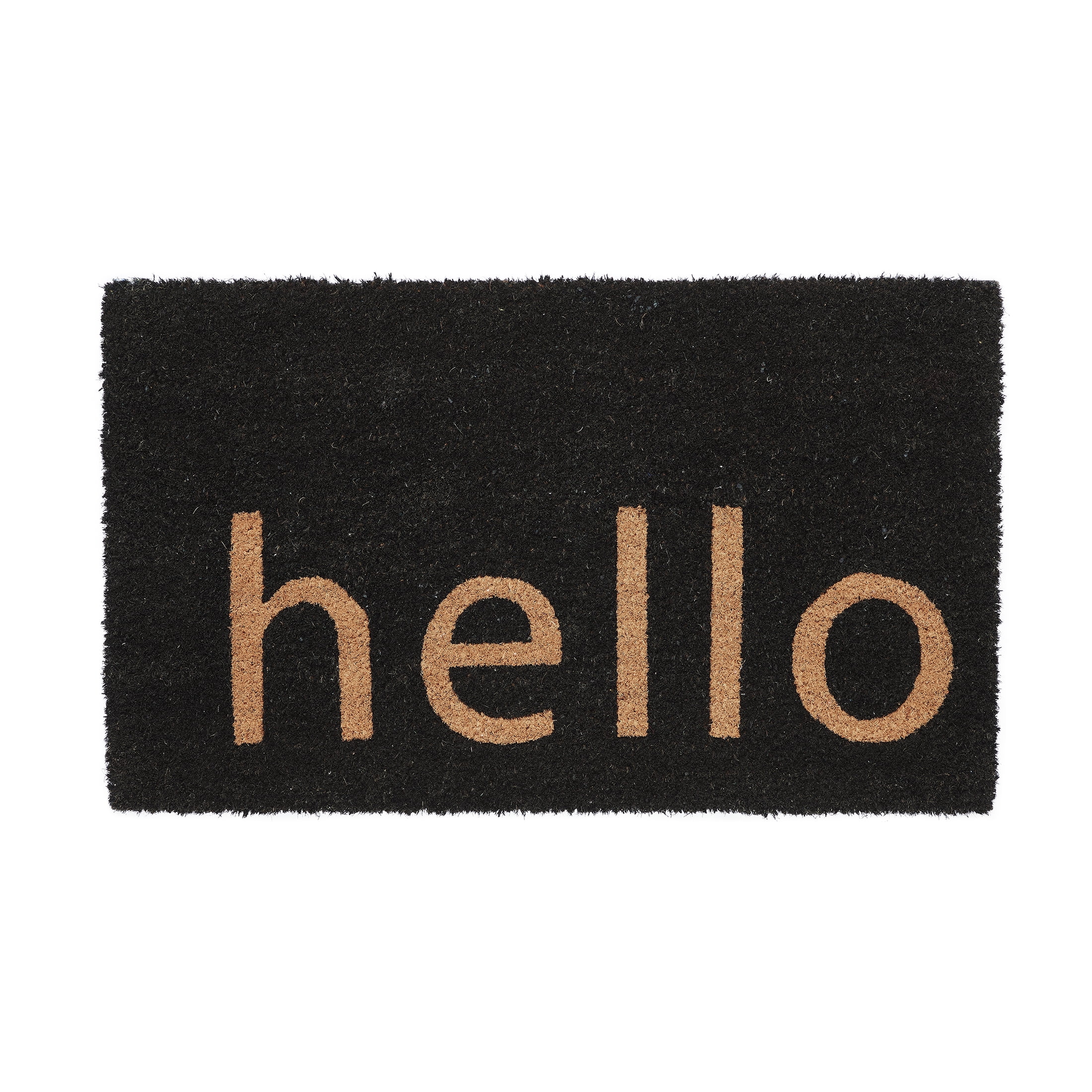 Mainstays Black Hello Coir Doormat 18" x 30" - Walmart.com