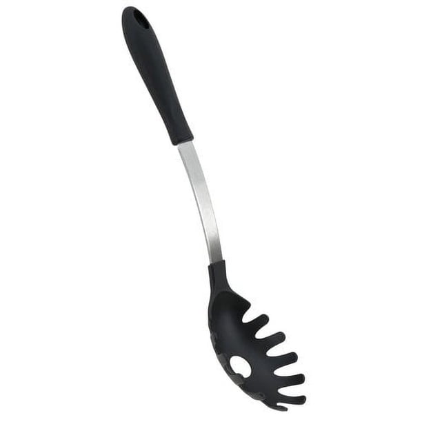 Mainstays Black Nylon and Stainless Steel Pasta Server, Soft-Touch ...