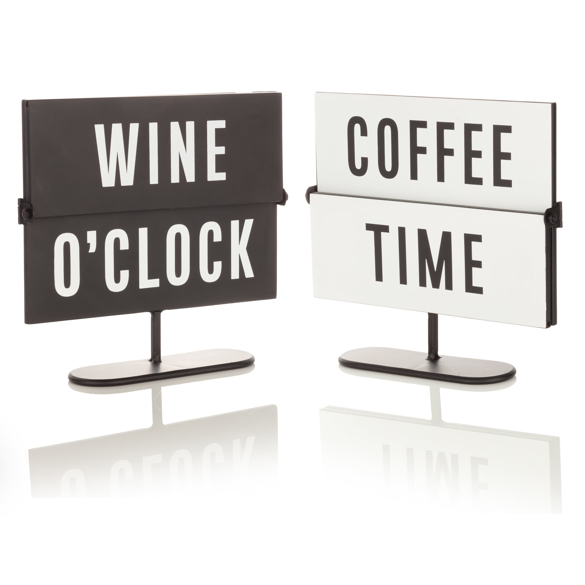 Mainstays Black & White Metal Wine and Coffee Tabletop Flip Sign, 7.9 ...