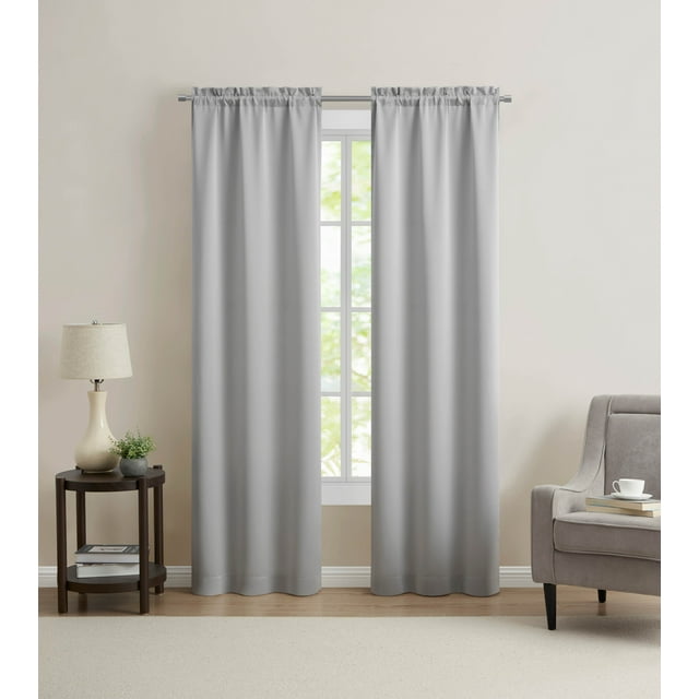 Mainstays Blackout Curtain Panel Pair, Set of 2, Grey Dawn, 30"W x 84"L ...